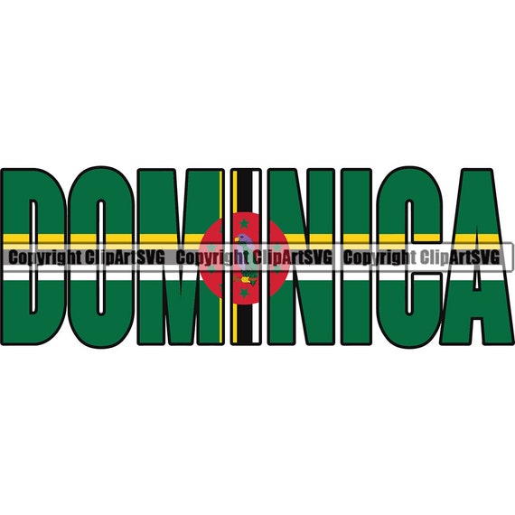 Dominica Dominican Text Word Letter Typography Flag Country | Etsy