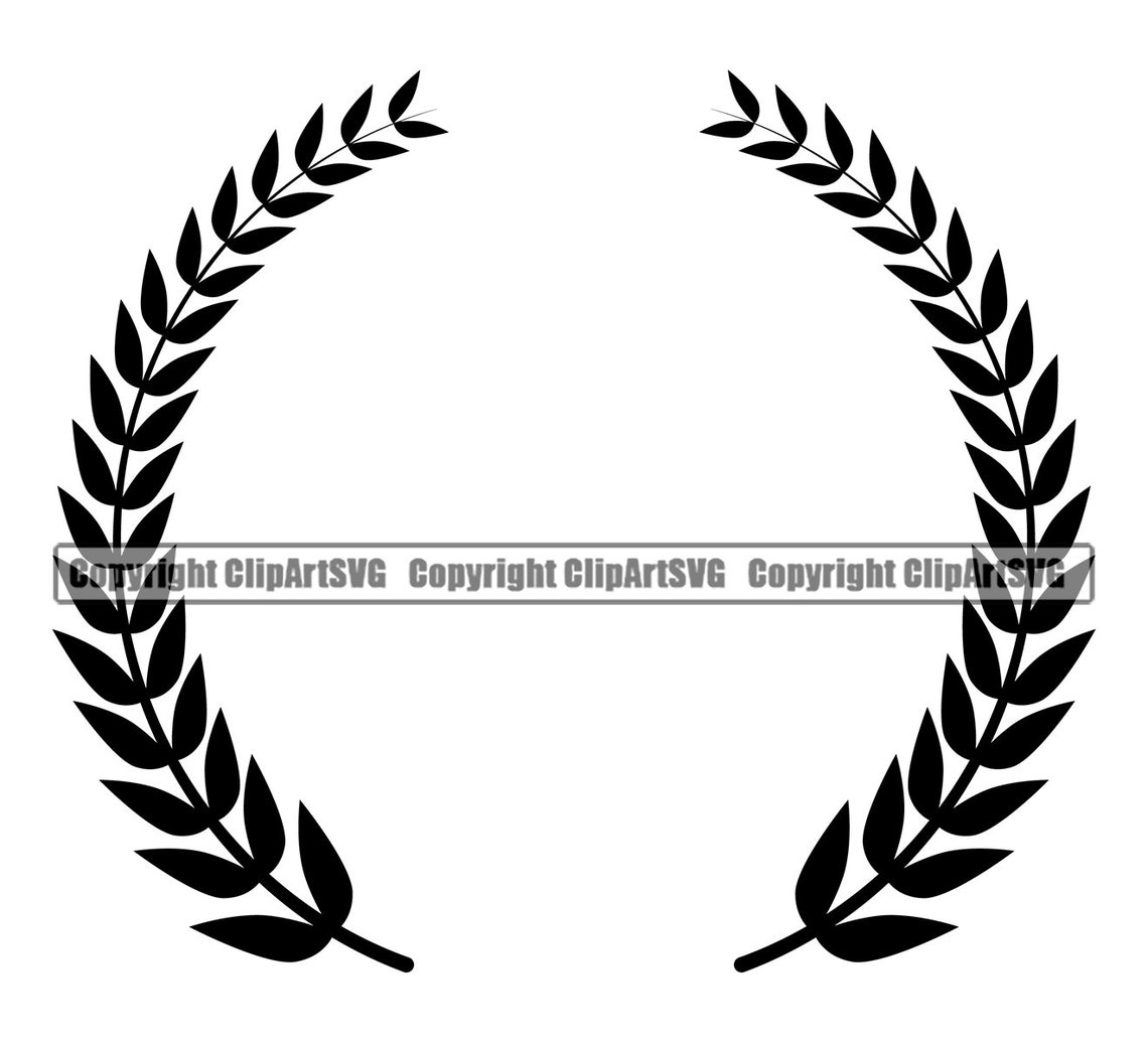 Wreath Olive Branch Leaves Logo Design Element Emblem Label Sticker ...