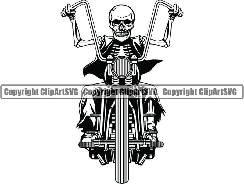 Motorcycle 27 Skull Skeleton Custom Chopper Outlaw Motorbike - Etsy