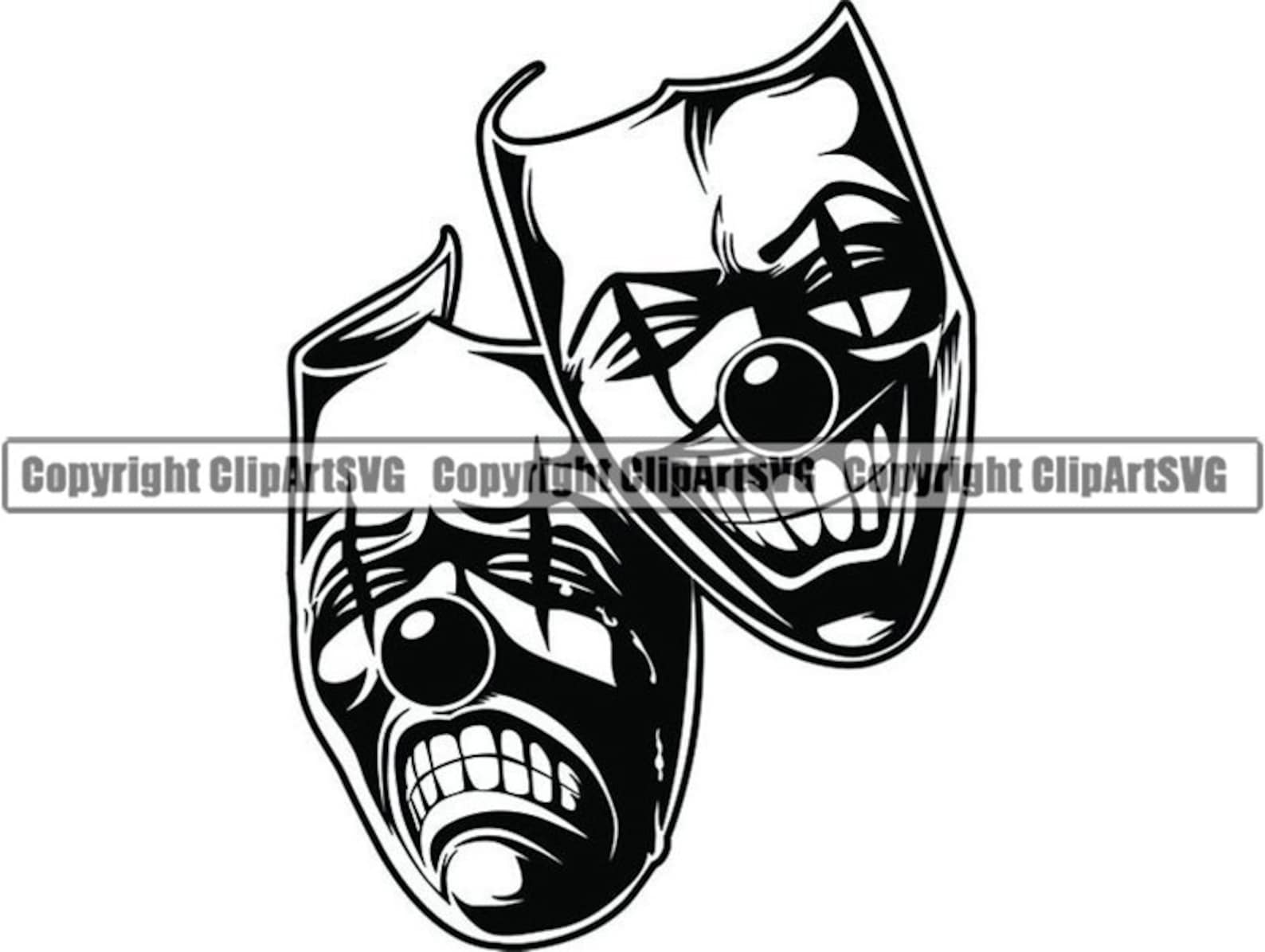 Happy Sad Masks 7 Laugh Now Cry Later Clown Face Gangster - Etsy