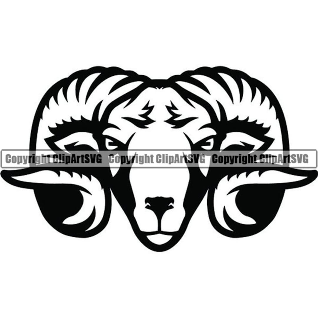 Ram #2 Mascot Head Face Animal Growling Cartoon College High School ...