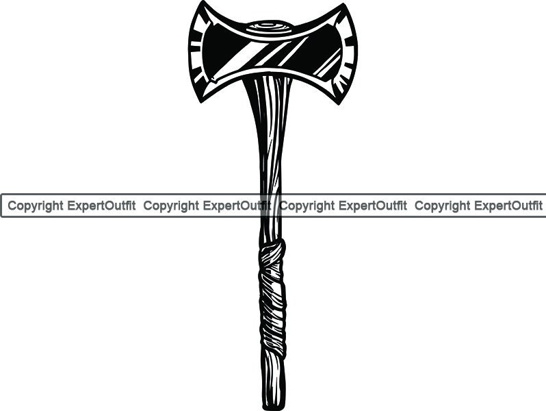 Barbarian Skull Battle Axe Clipart Instant Digital Download SVG EPS PNG ...