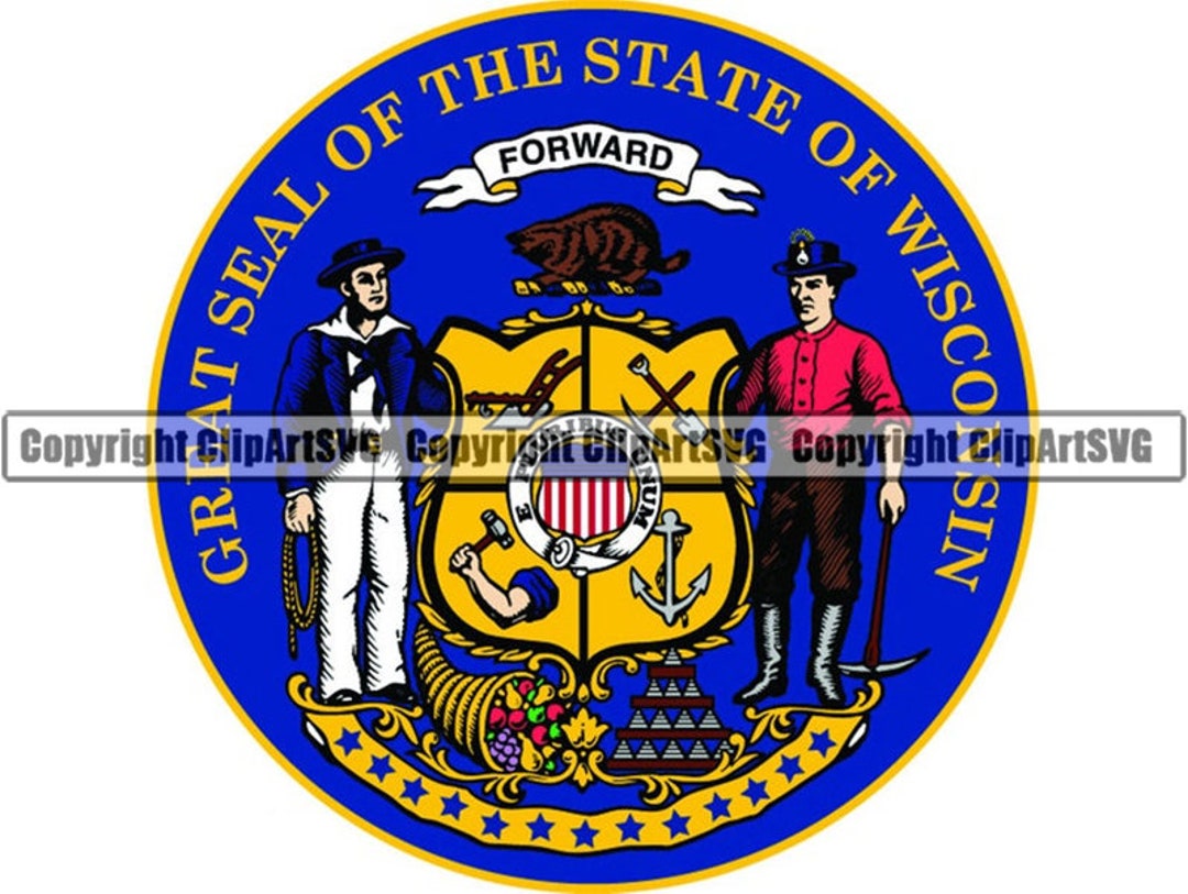 Wisconsin State Seal Flag U.S. US United America American Nation ...