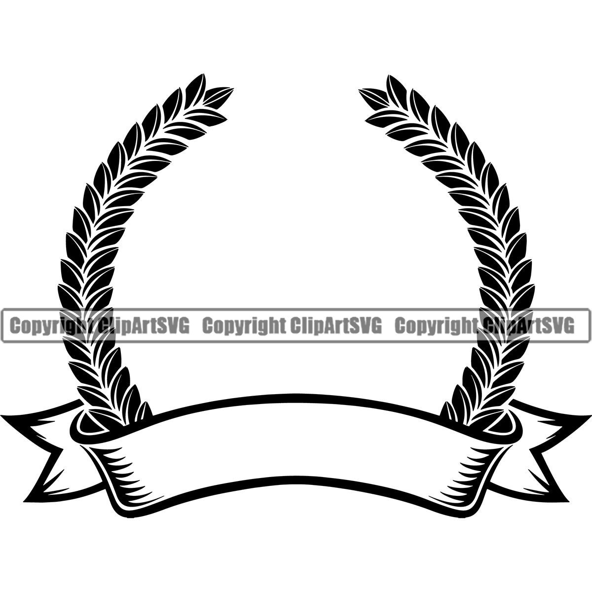 Banner 7 Vintage Ribbon Laurel Wreath Label Sticker Emblem - Etsy