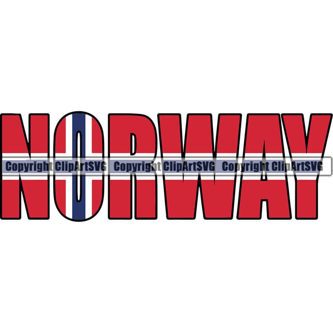 Norway Norwegian Name Word Text Flag Name Country World Nation Map Sign ...
