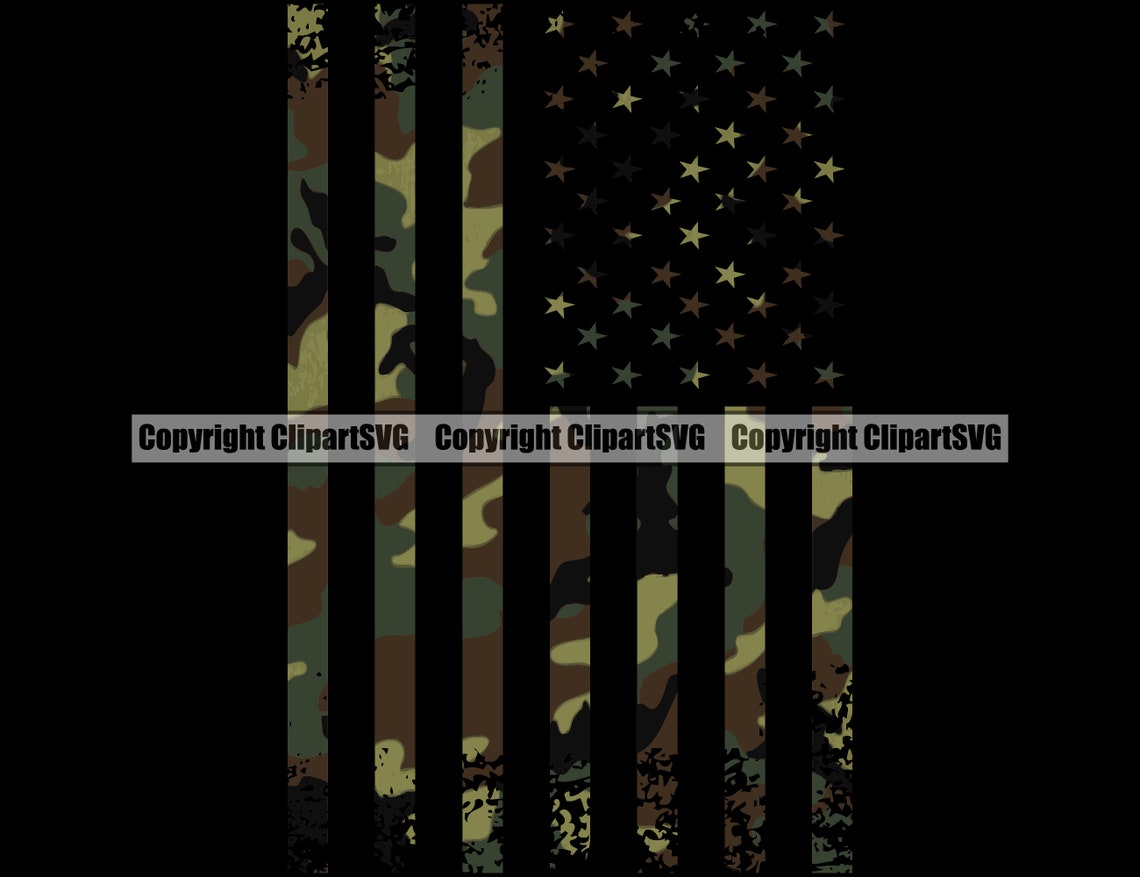 War Camo Green Camouflage Flag USA United States America Pistol Rifle ...