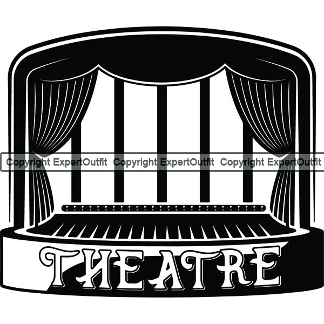 Stage Clipart Black And White