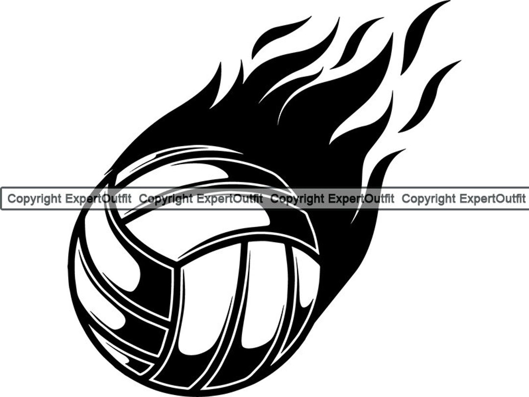 Volleyball Ball Motion Hot Fire Flames Team Player Competition ...
