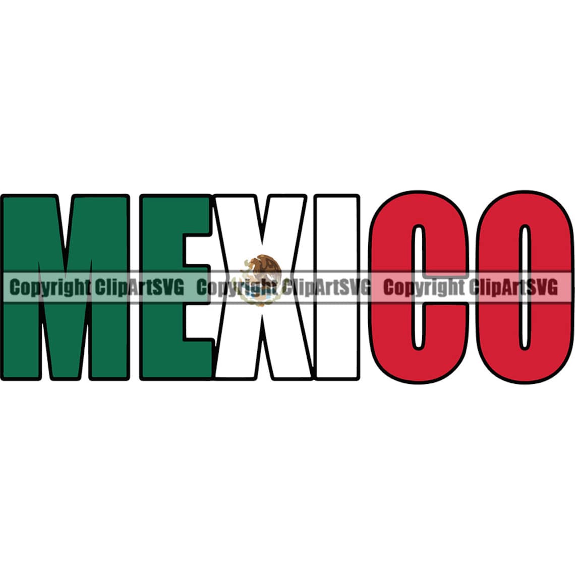Mexico Mexican Name Word Text Flag Country World Nation Map - Etsy