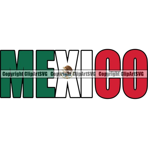 Mexico Mexican Name Word Text Flag Country World Nation Map - Etsy