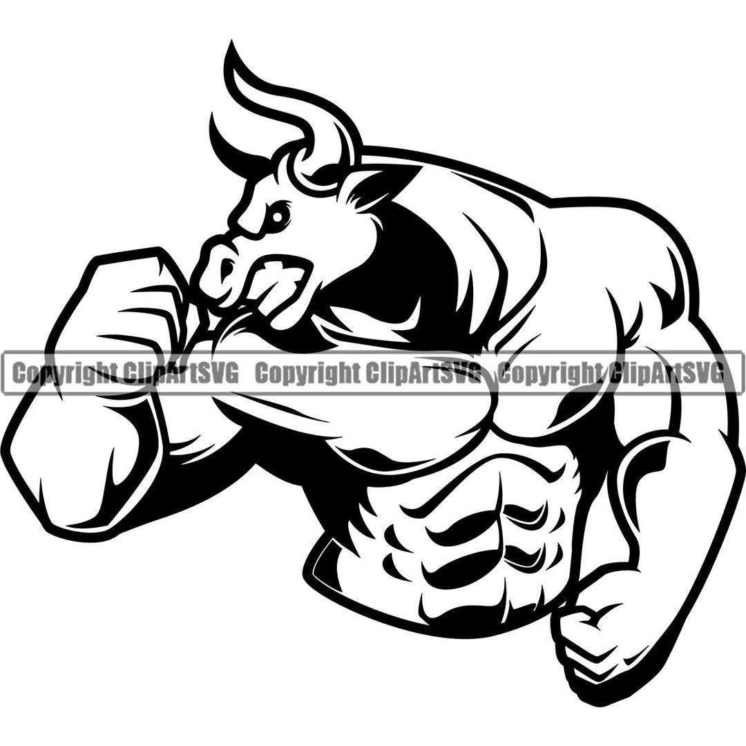 Bull Mascot School Team Head Face Sport Esport Game Emblem Sign Club ...