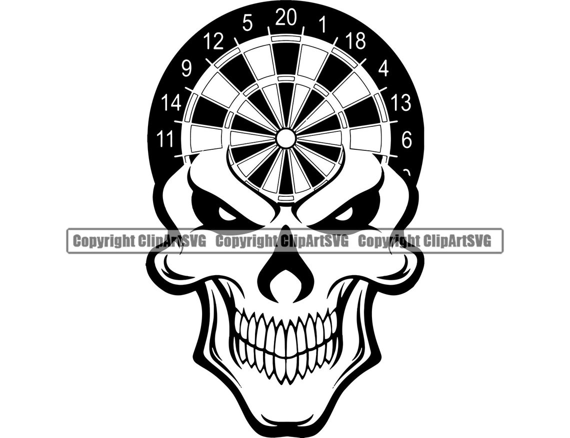 Darts Dartboard Skull Skeleton Player Throw Sports Bar Game - Etsy