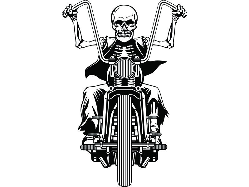 Motorcycle 27 Skull Skeleton Custom Chopper Outlaw Motorbike | Etsy