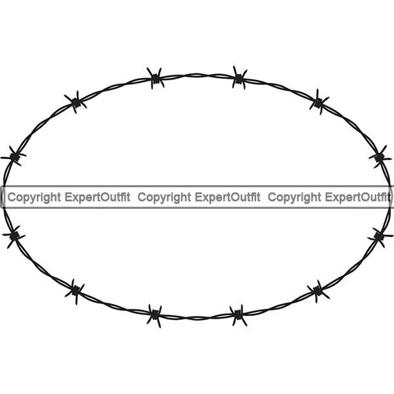 Oval Frame Borders And Barbed Wire