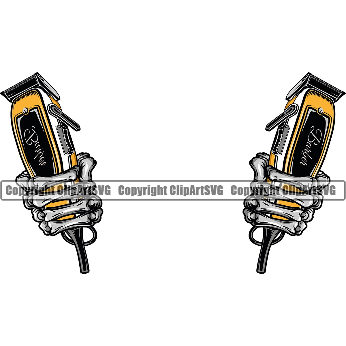 Skull Skeleton Hand Hold Holding Clipper Barber Shop | Etsy