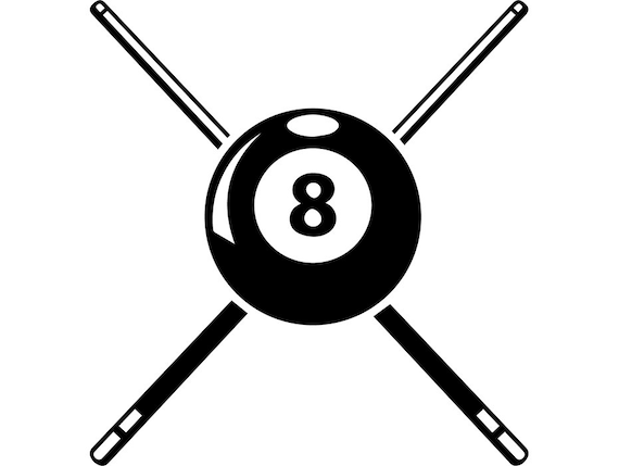 Billiards Pool Logo 42 Que Stick Eight 8 Nine 9 Ball Snooker | Etsy