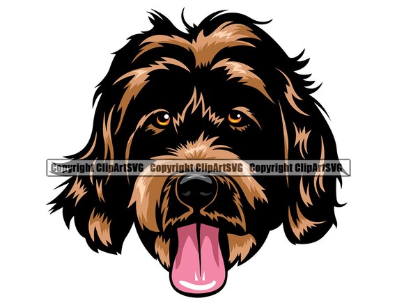 Labradoodle Dog Head Face Breed Happy Puppy Pup Pet Purebred | Etsy