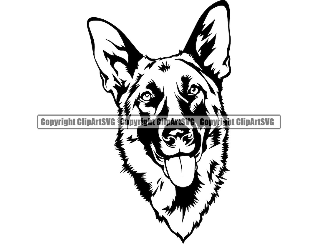 German Shepherd Dog Breed Head Smiling Face Happy Paw Puppy Pup Pet ...