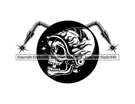 Welder Welding Skull Steel Metal Torch Fire Flames Safety Mask | Etsy