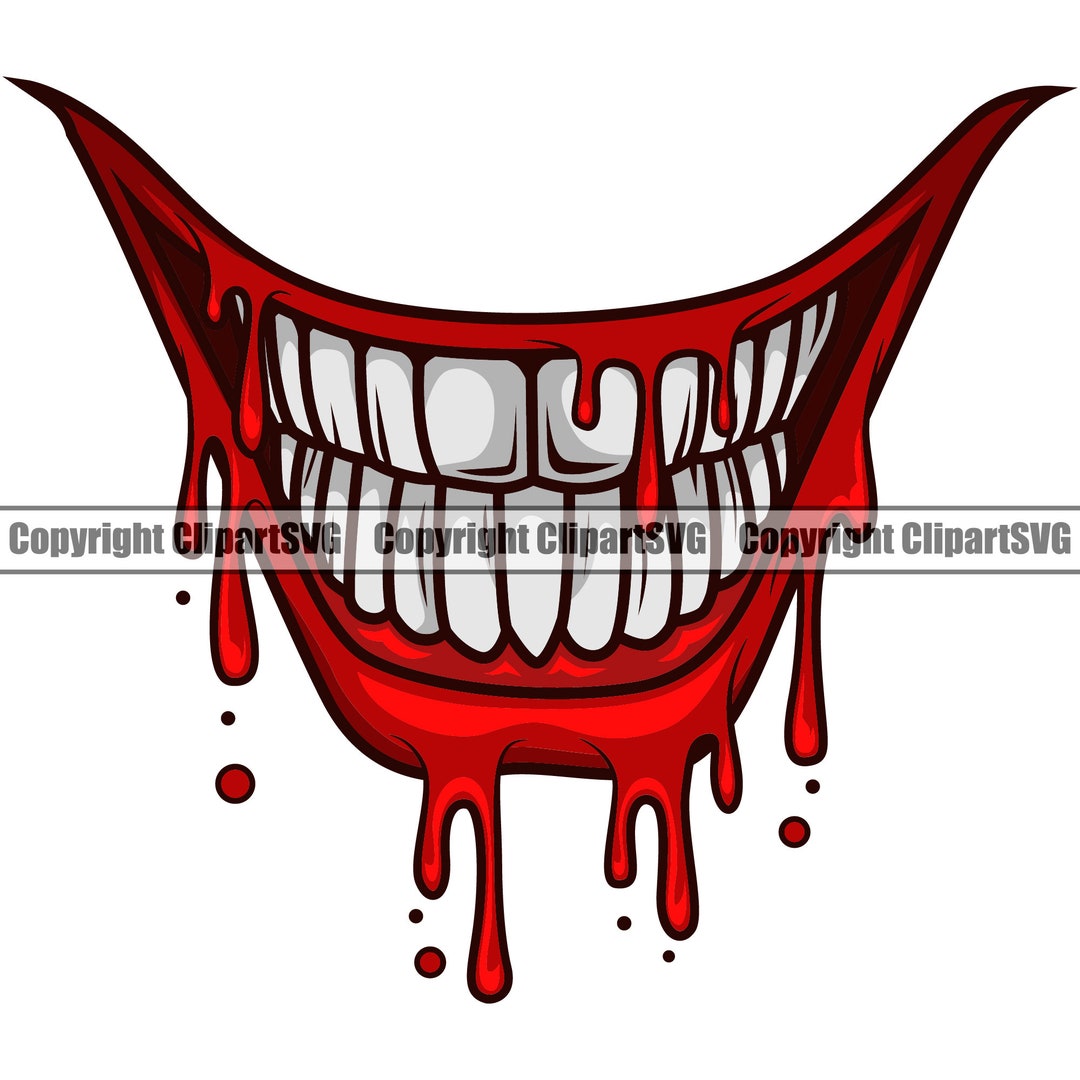 Joker Drip Dripping Lips Melt Teeth Smile Clown Ha Funny Mouth Mask ...