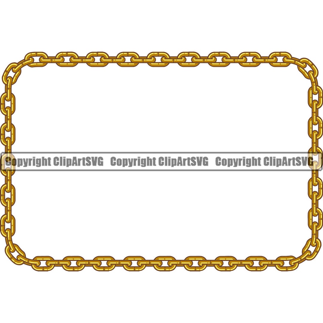 Chain Link Gold Rectangle Frame Endless Metal Rope Stainless Steel ...