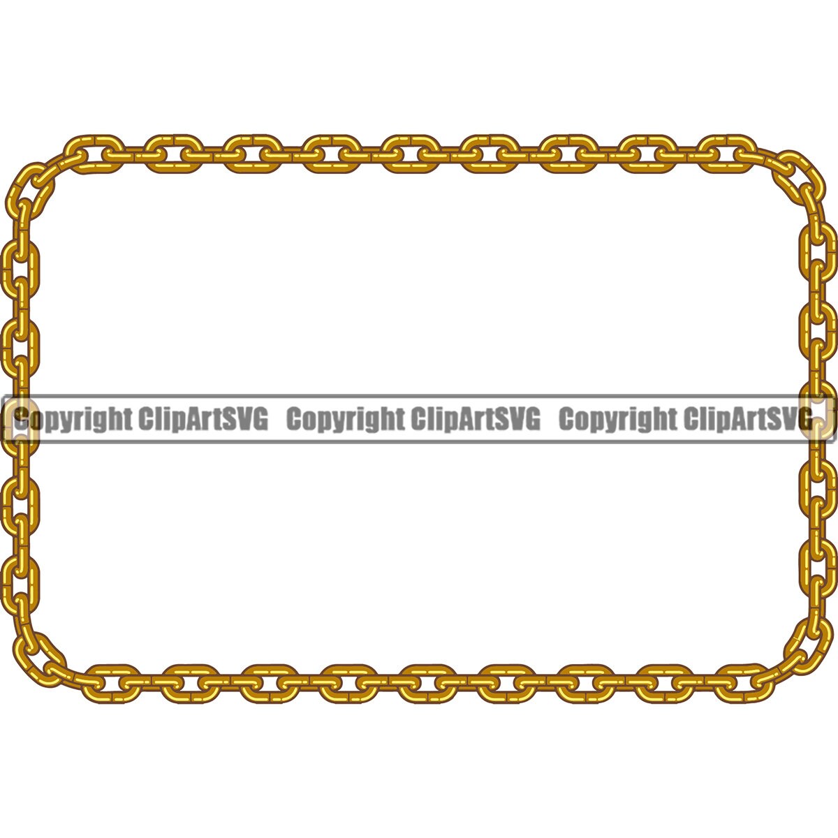 Chain Link Gold Rectangle Frame Endless Metal Rope Stainless | Etsy