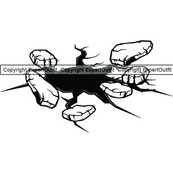 Cracked Hole 2 Floor Wall Shatter Break Hit Smash Make Wall | Etsy