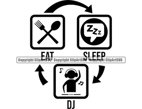 DJ Disc Jockey Eat Sleep Repeat Audio Music Turntable Record | Etsy