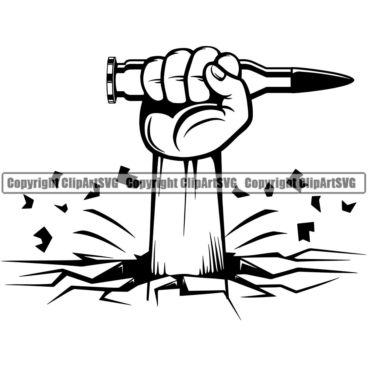 Bullet Logo 12 Hand Holding AK-47 Military Ammunition Weapon | Etsy