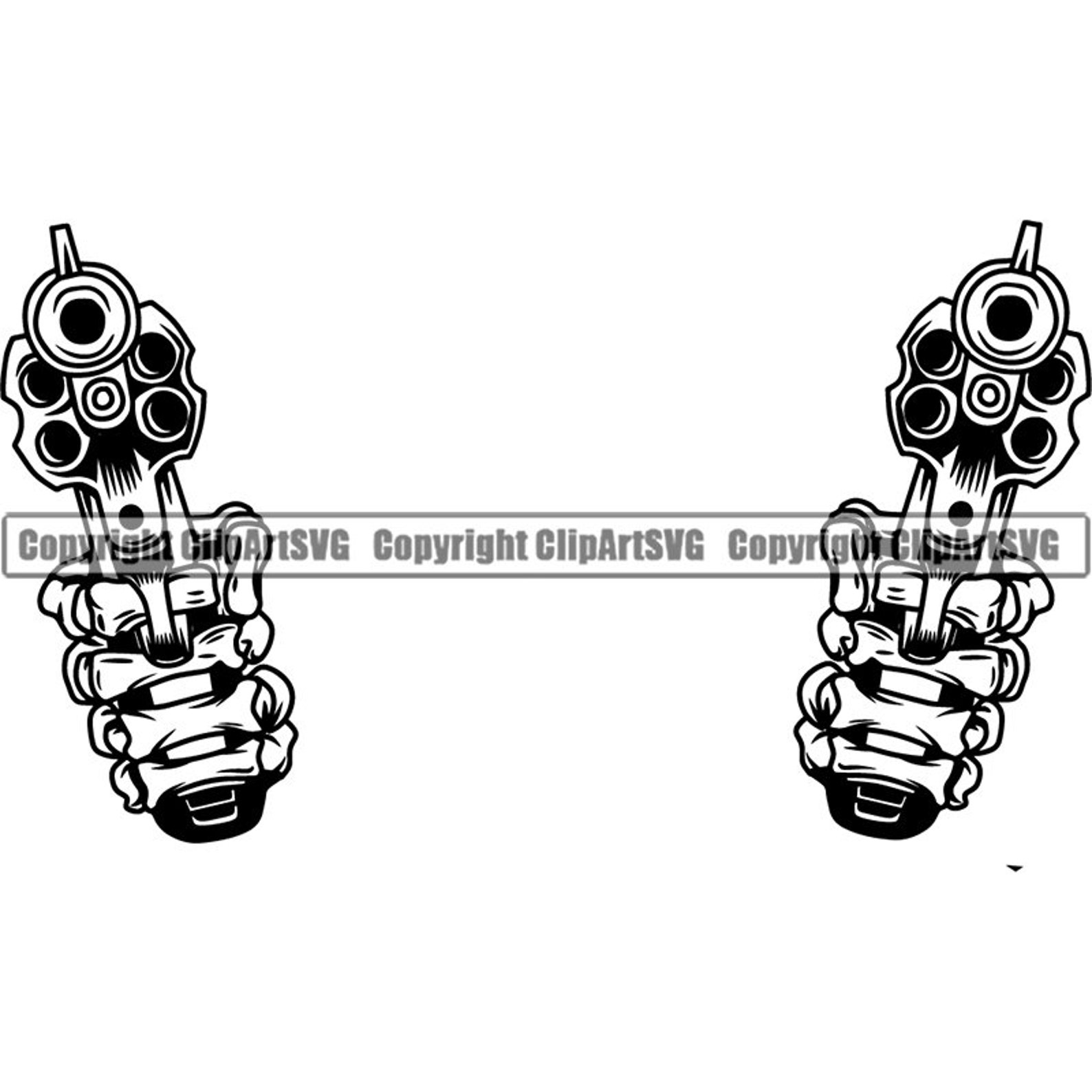 Skeleton Hand Holding Gun Pistol Skull Death Dead Head Evil | Etsy