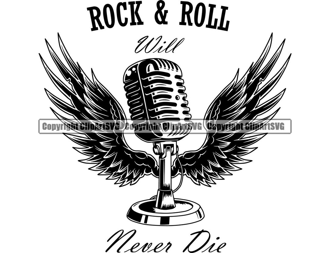Microphone Wings Rock Roll Audio Sound Recording Record Voice Mic Music ...