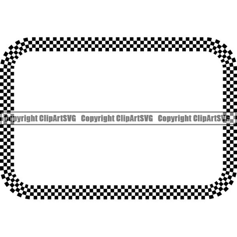 Checkered Flag Rectangle Frame Checker Race Racing Racer - Etsy