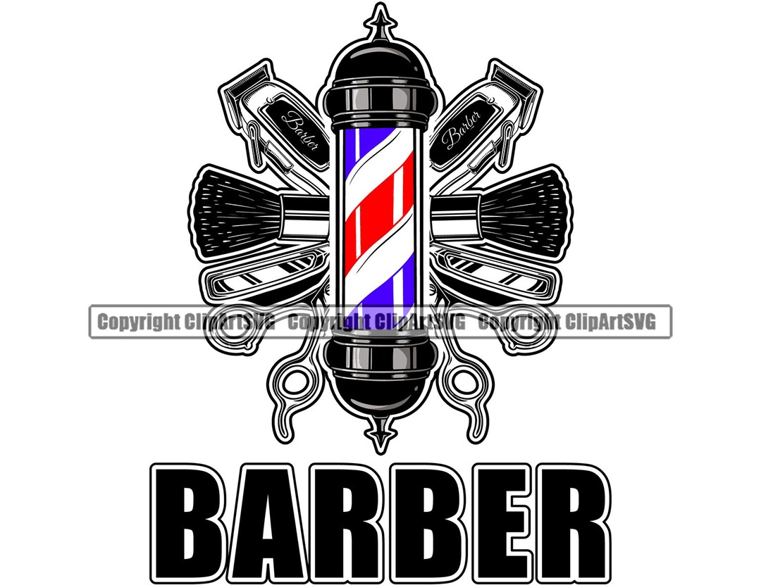 Barber Design Hair Clipper Trimmer Shop Barbershop Pole Razor Salon ...