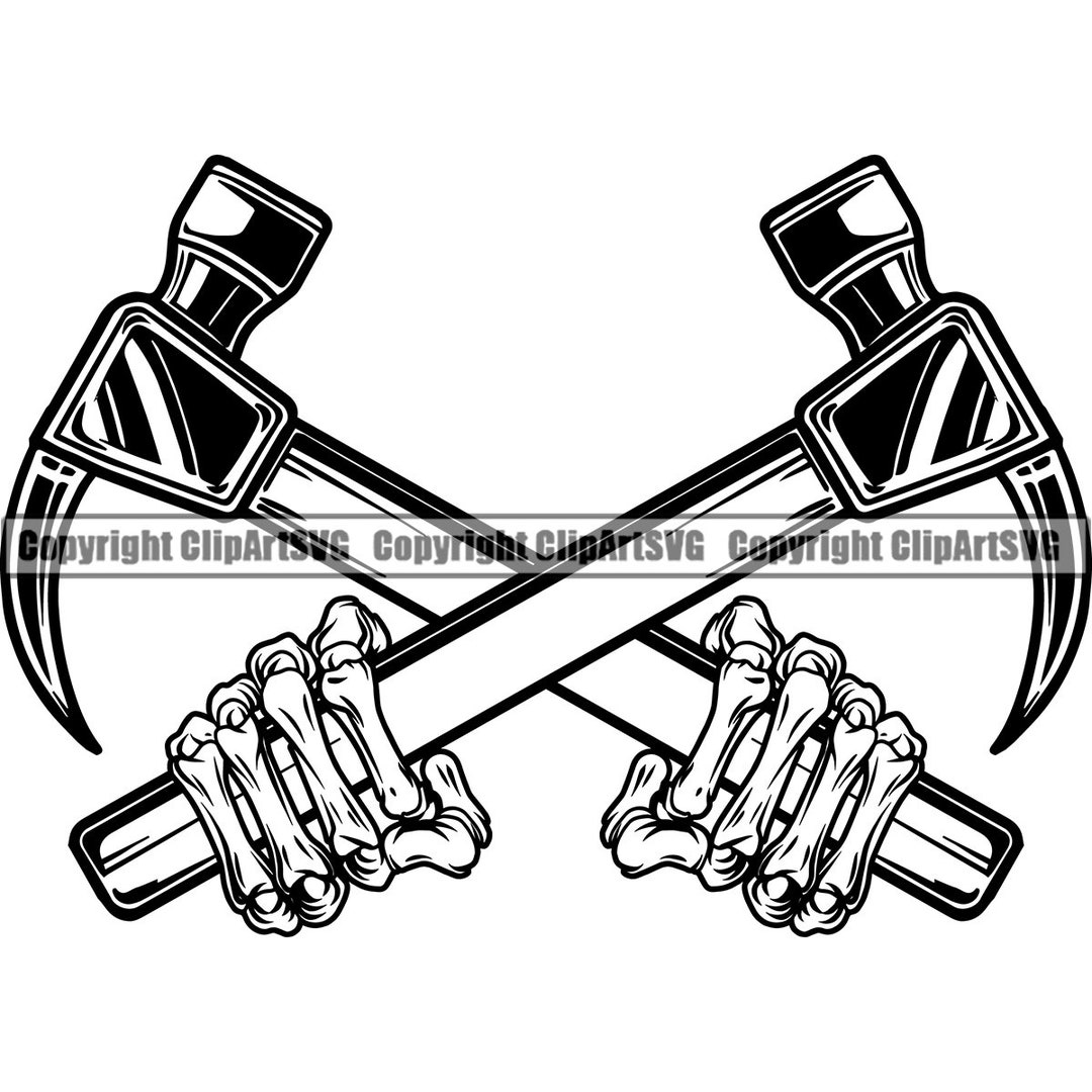 Construction Skeleton Hand Holding Hammer Level Build Handyman Work ...