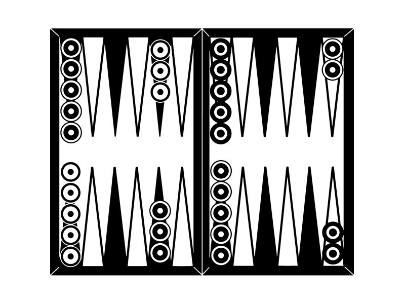 Backgammon 2 Board Pieces Setup Layout Sport Competition | Etsy