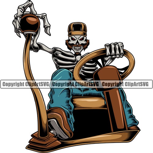 Skull Skeleton Semi Tractor Trailer Trucking Truck Driver - Etsy