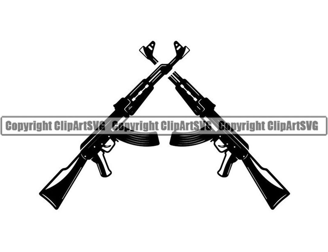 Machine Gun Logo #9 Target Magazine Automatic Weapon AK-47 Rifle Armed ...