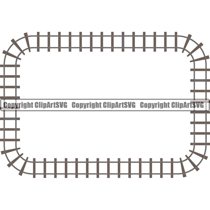 Train Track Rectangle Frame Border Rail Railroad Railway Metro | Etsy