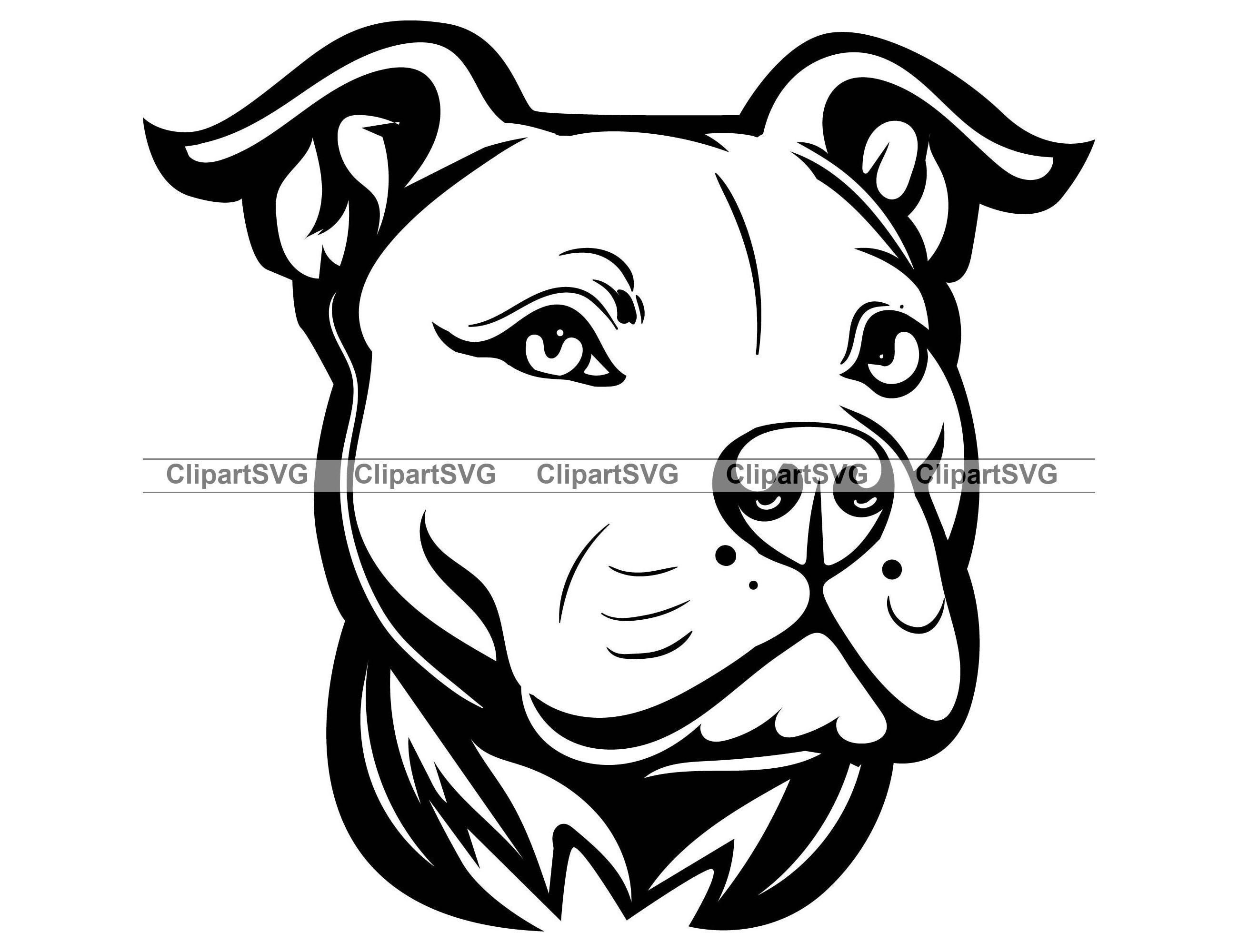 Pitbull Face Drawing