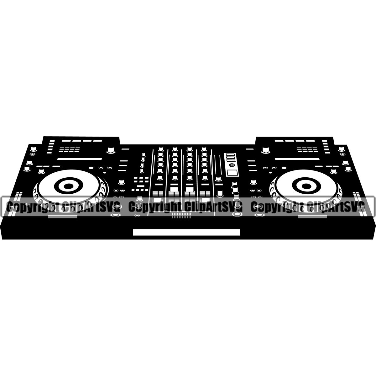DJ Disc Jockey Setup Modern CD Compact Disc Turntable Audio Music Mixer ...