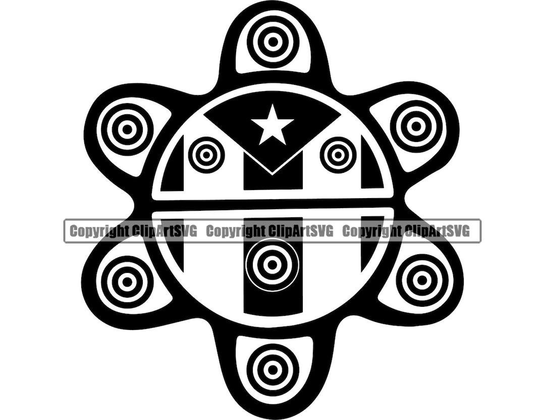 Puerto Rico Rican Turtle Taino Flag Country World Nation Map Sign ...