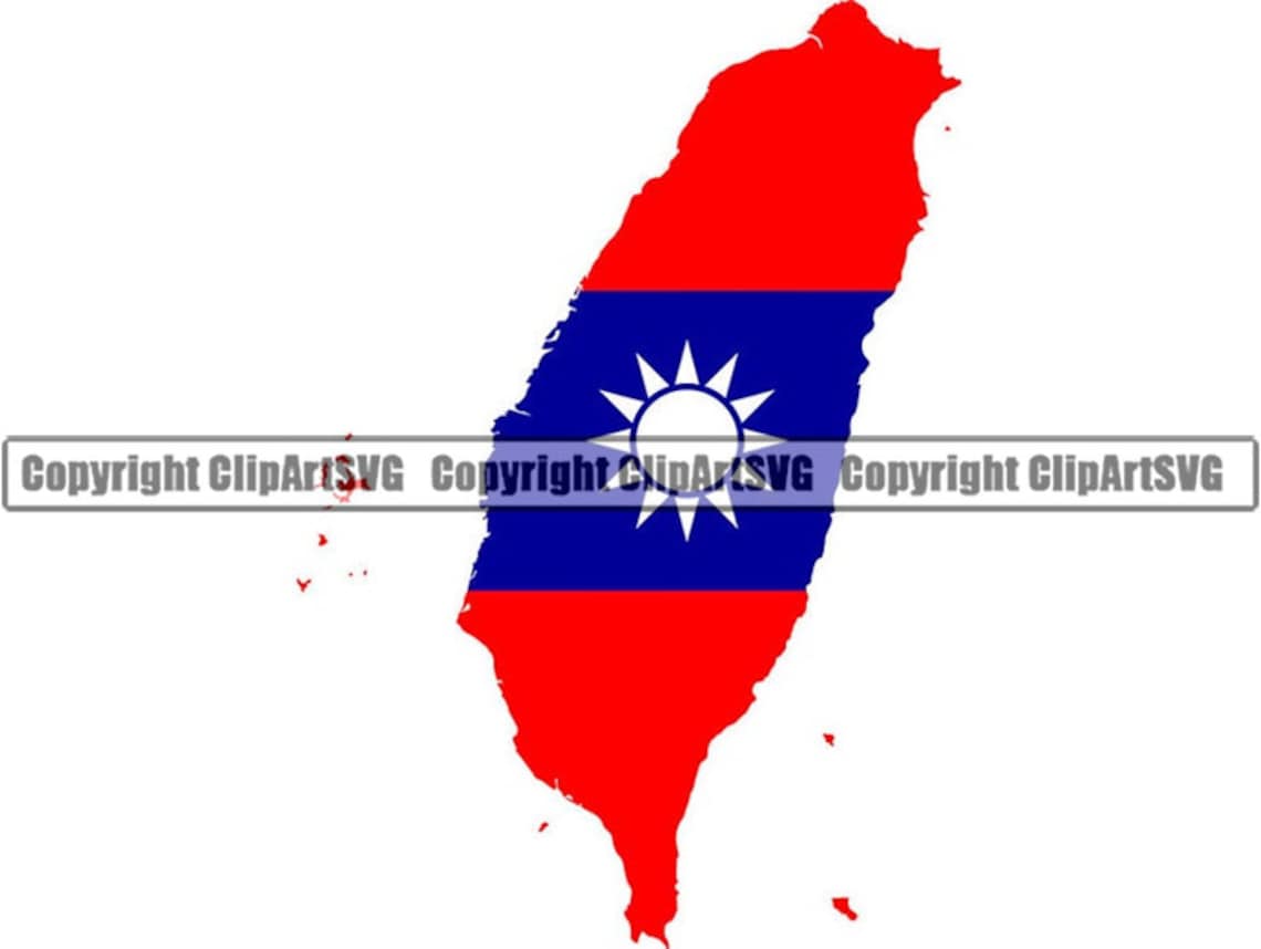 Taiwan Asia Asian China Country World National Nation Flag Map | Etsy