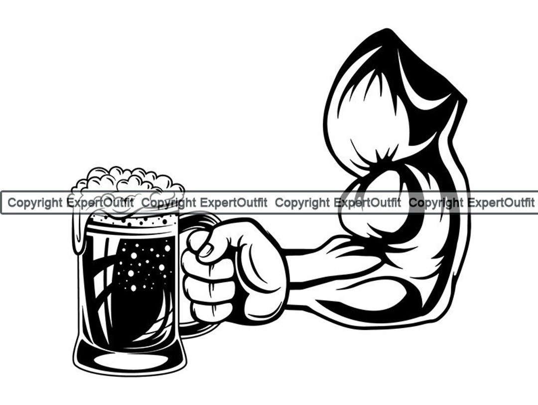 Hand Holding Draft Beer Mug Foam Hot Bicep Muscle Drinking Bar Pub ...
