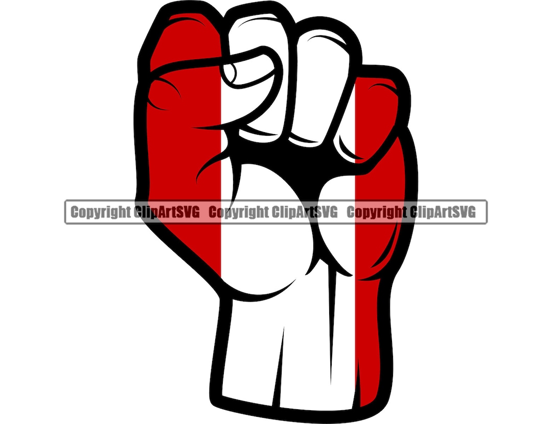 Peru Peruvian South America Hand Fist Power Unity Flag Country World ...