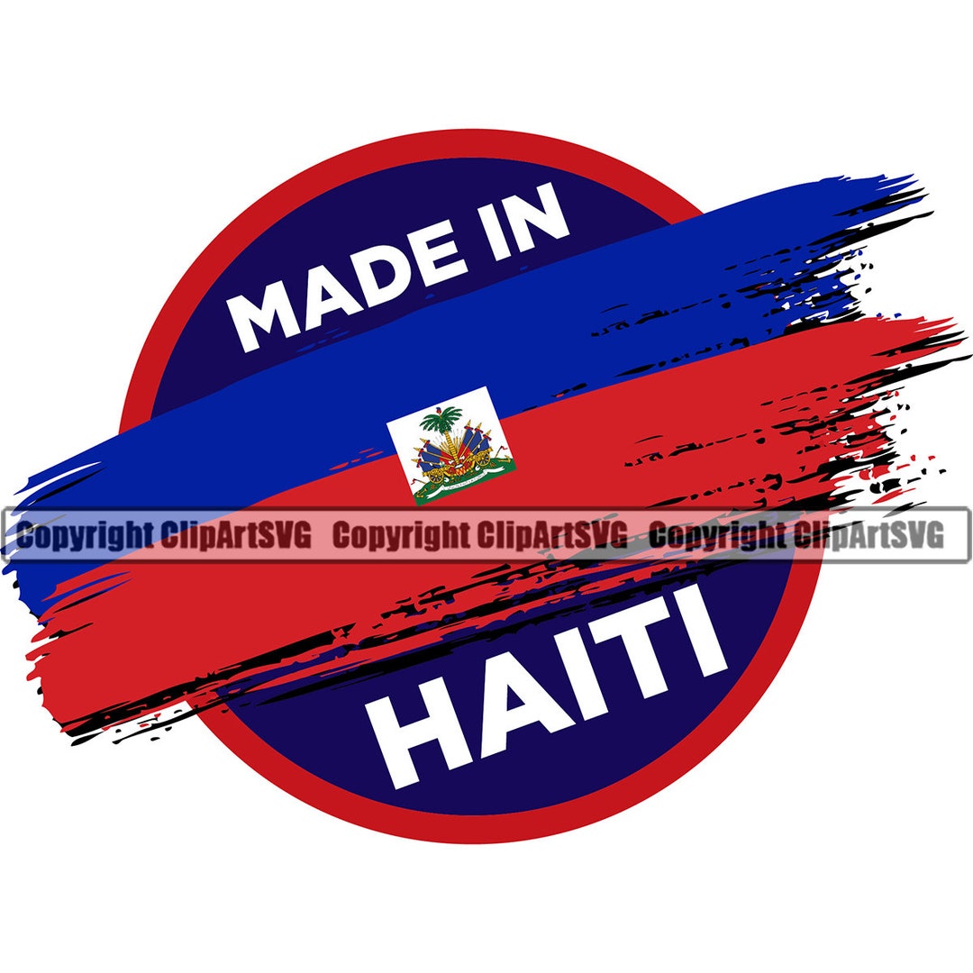 Haiti Haitian Made in Brush Stroke Flag Country World Nation Sign ...