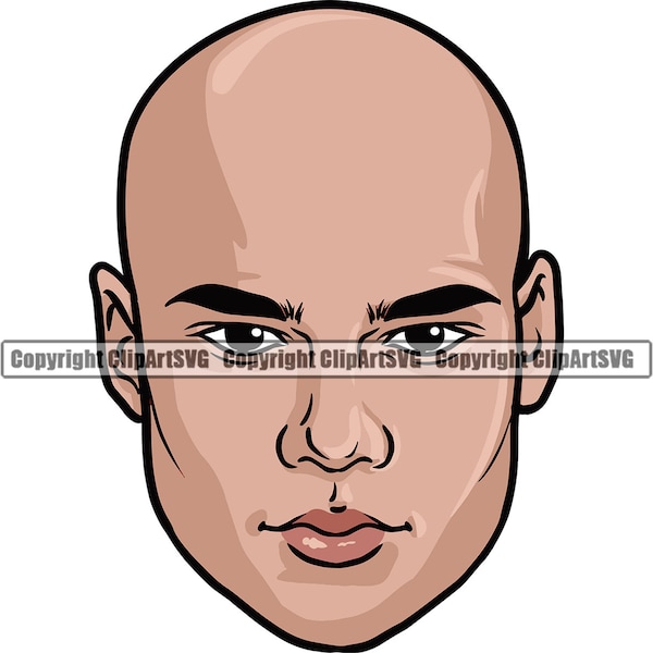 Black man bald head svg - Etsy México
