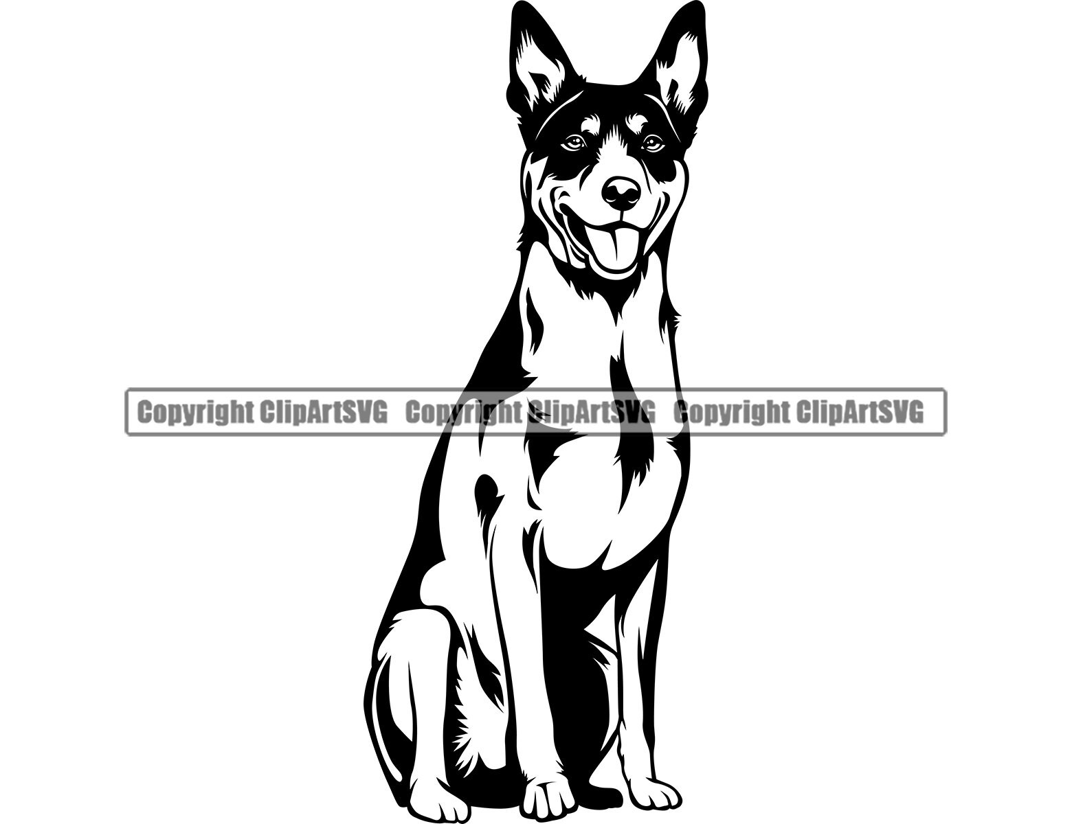 Kelpie Dog Sit Sitting Breed Happy Paw Puppy Pup Pet Clip Art K-9 ...