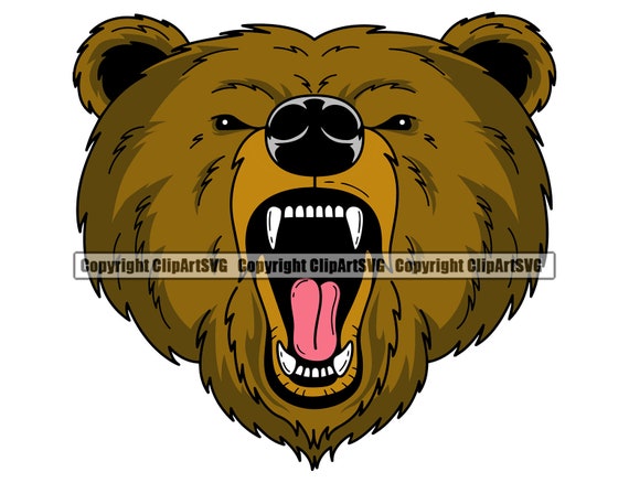 Oso Grizzly De Pie Y Rugiendo