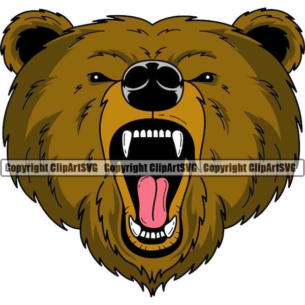 Angry Bear Growling - Etsy