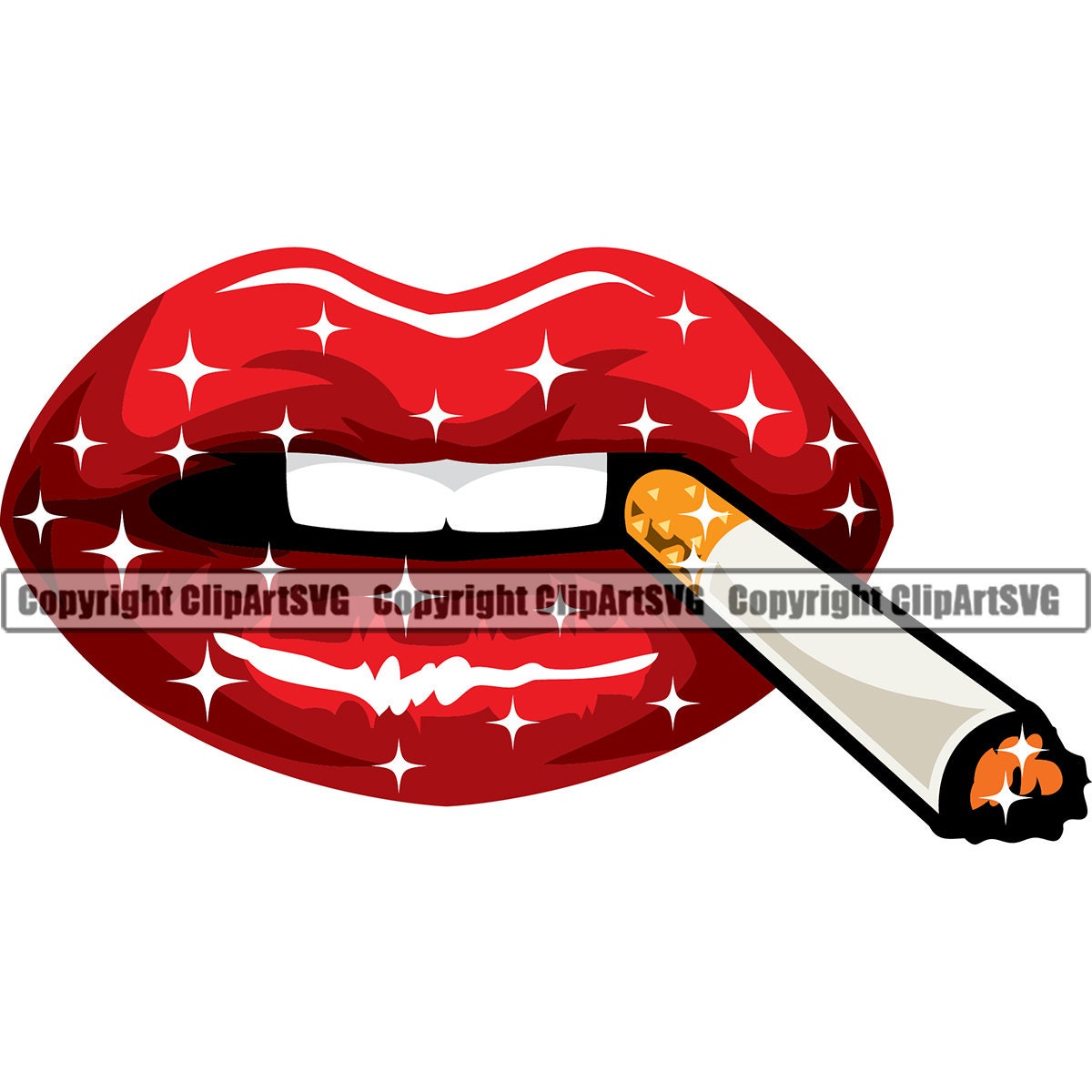 Lips Colorful Smoke